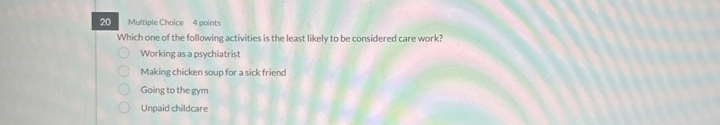 Solved 20Multiple Choice4 ﻿pointsWhich one of the following | Chegg.com