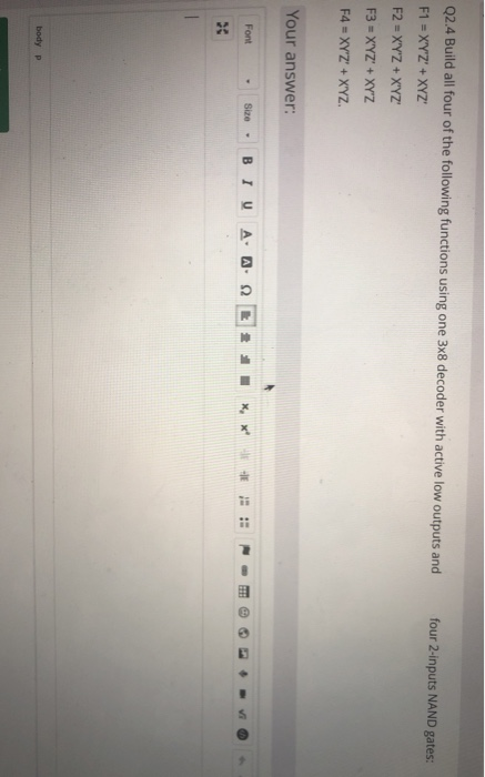 Solved Q2.4 Build all four of the following functions using | Chegg.com