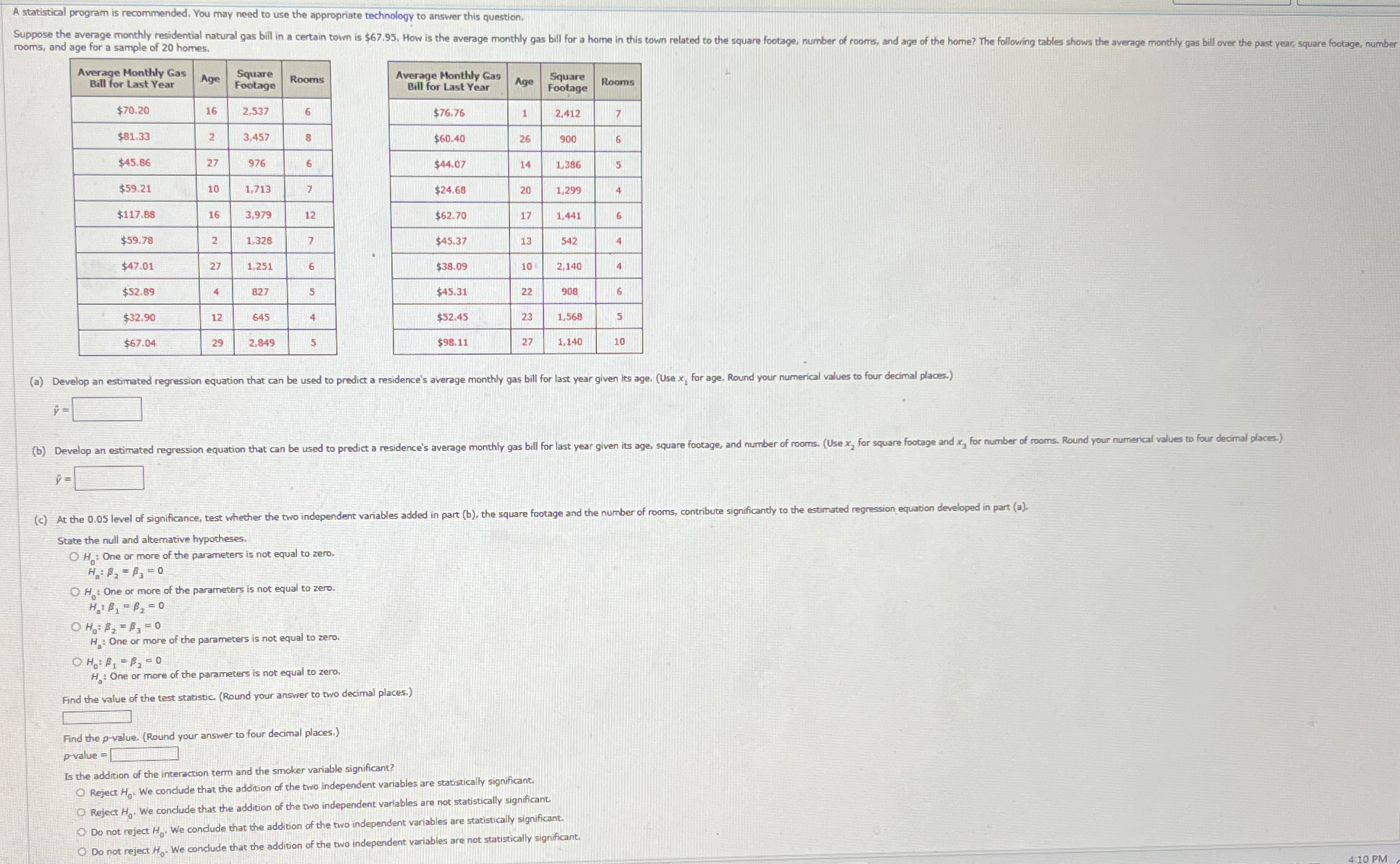 Solved A statistical program is recommended. You may need to | Chegg.com