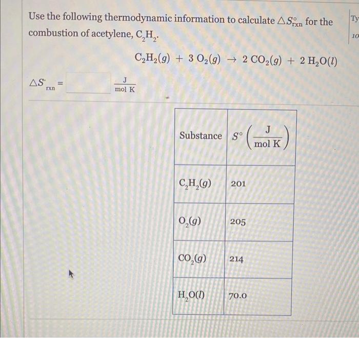 Solved Use the following thermodynamic information to | Chegg.com
