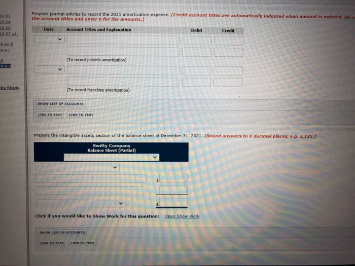 Solved Problem 10-07A a-c (Video) The intangible assets | Chegg.com