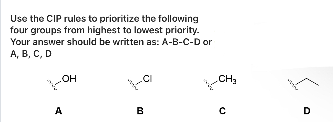 Solved Use the CIP rules to prioritize the following four | Chegg.com