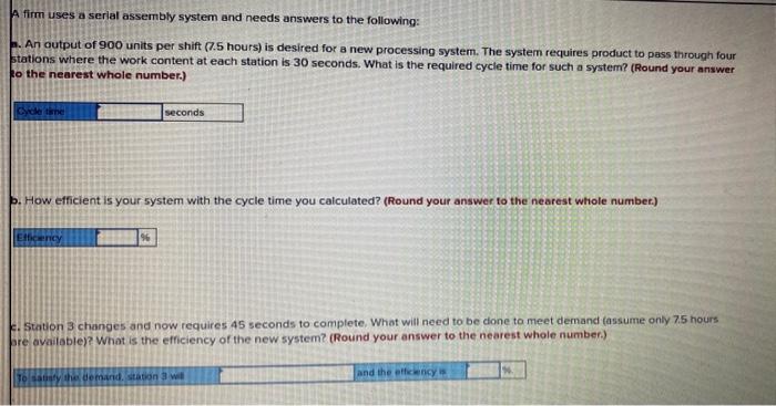 Solved A firm uses a serial assembly system and needs | Chegg.com