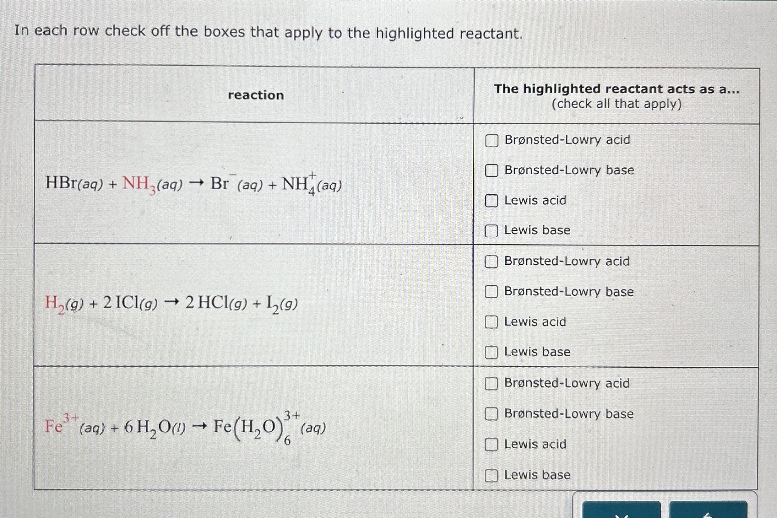 Solved by an EXPERT In each row check off the boxes that apply to the | Chegg.com