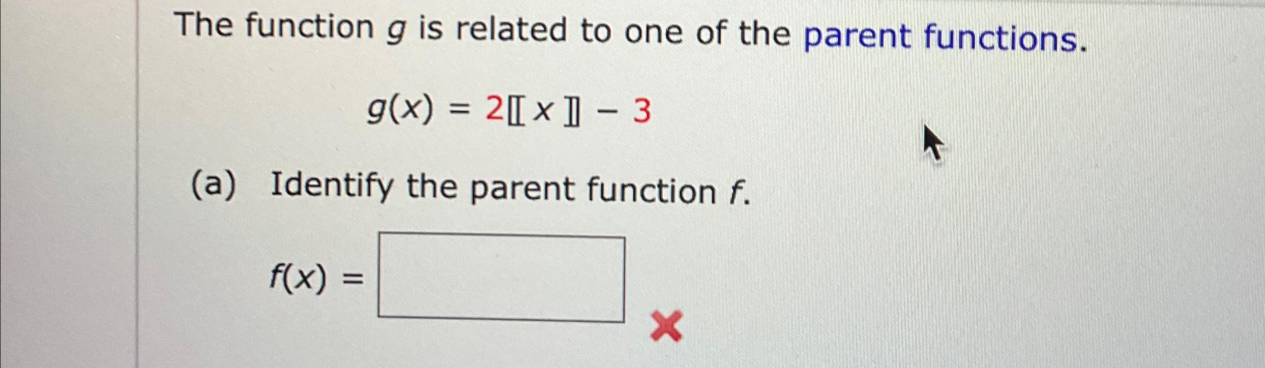 Solved The function g ﻿is related to one of the parent | Chegg.com