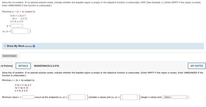 Solved Enter UNaOUNDED if the function is unbounded.) | Chegg.com