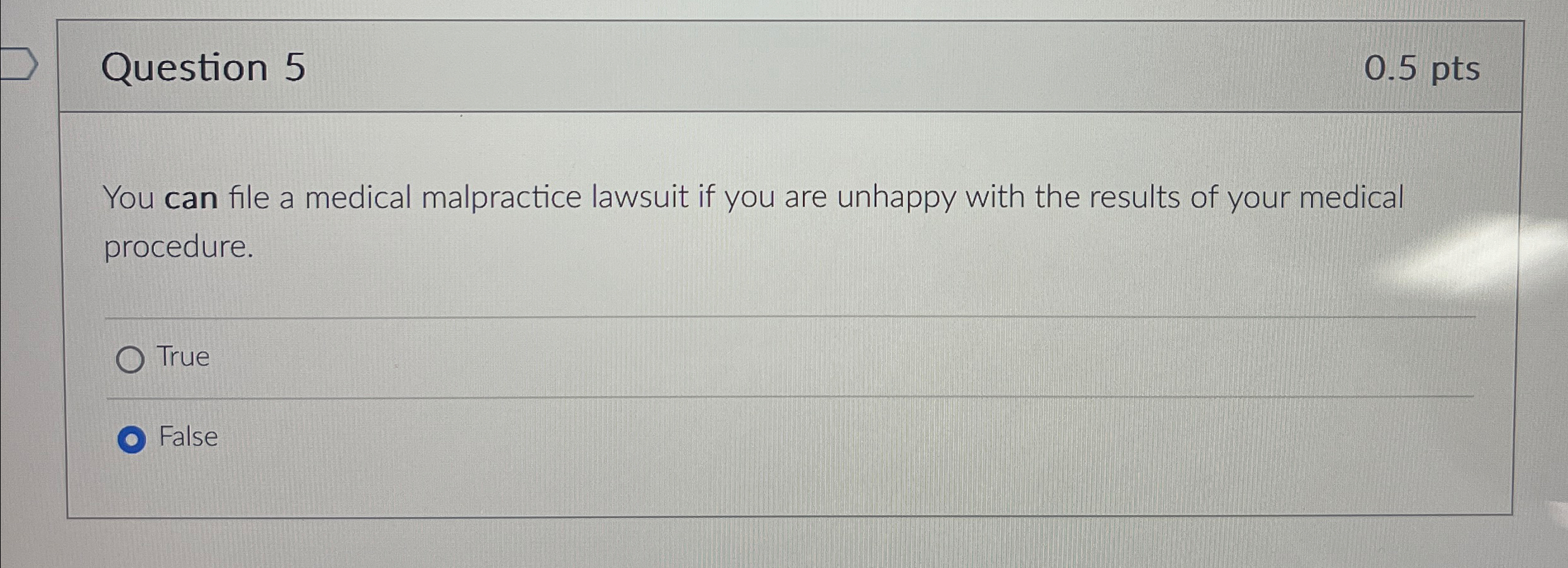 Solved Question 50.5ptsYou can file a medical malpractice | Chegg.com
