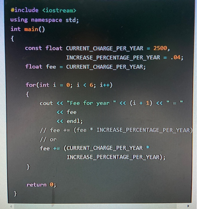 Solved #include using namespace std; int main() const float | Chegg.com