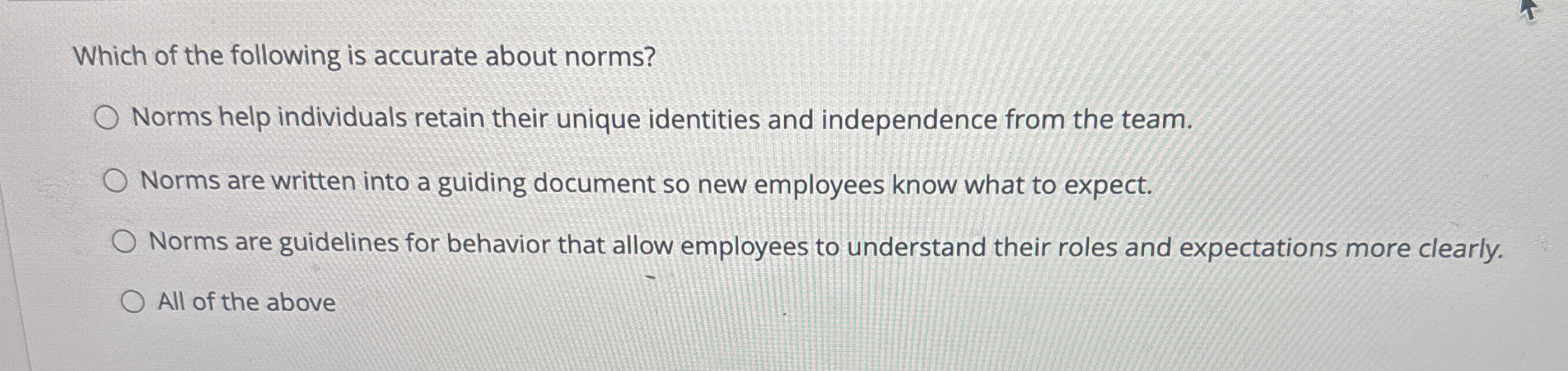 Solved Which of the following is accurate about norms?Norms | Chegg.com