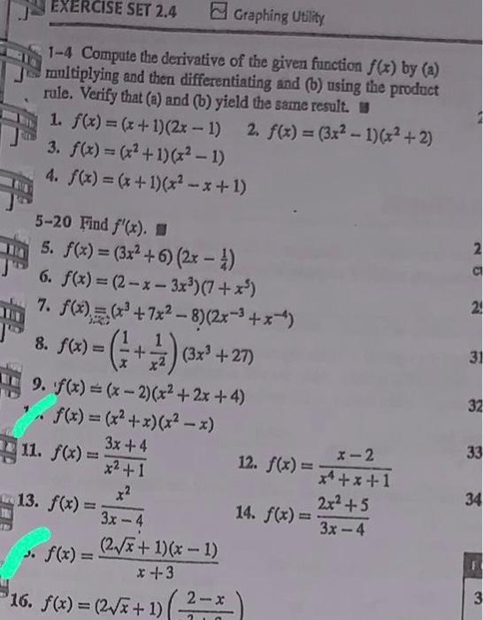 Solved EXERCISE SET 2.4 Graphing Utility 1-4 Compute the | Chegg.com