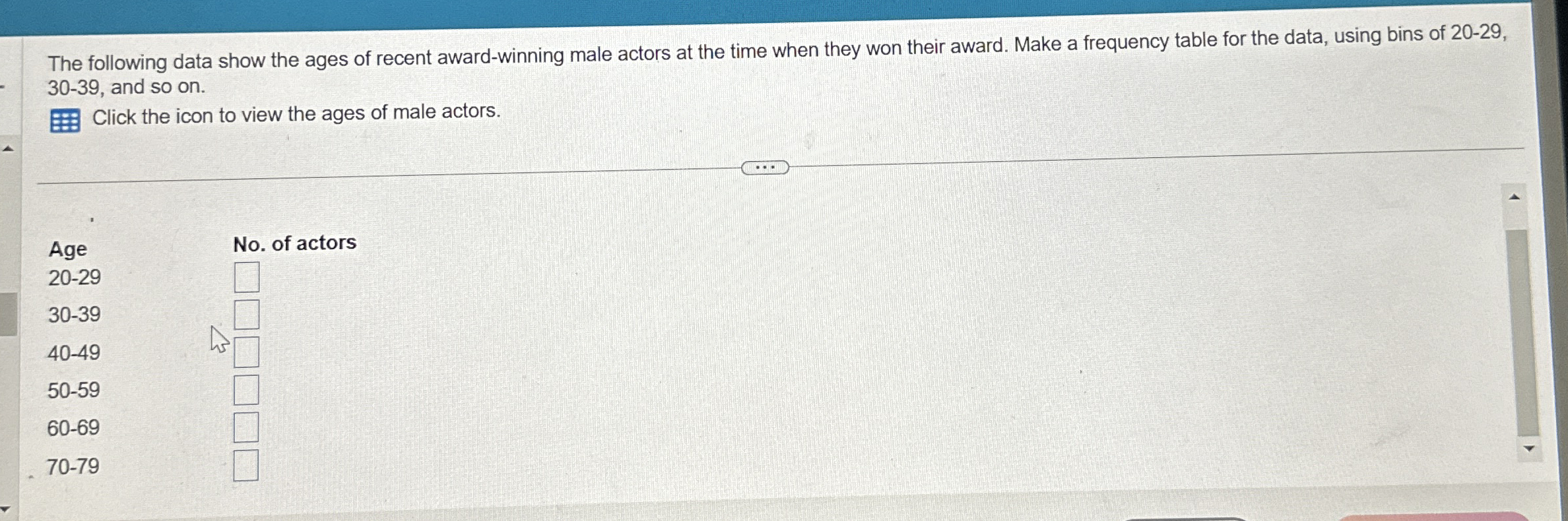 The following data show the ages of recent | Chegg.com