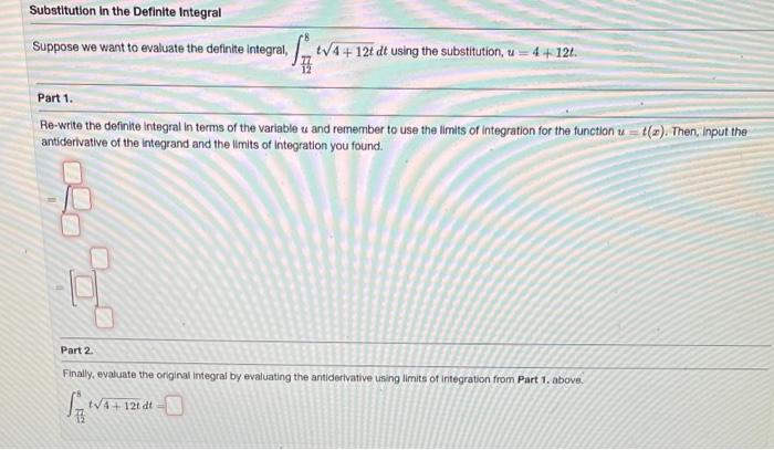 Solved Suppose we want to evaluate the definite integral, | Chegg.com