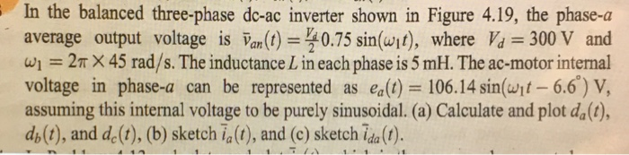 Solved • In the balanced three-phase dc-ac inverter shown in | Chegg.com