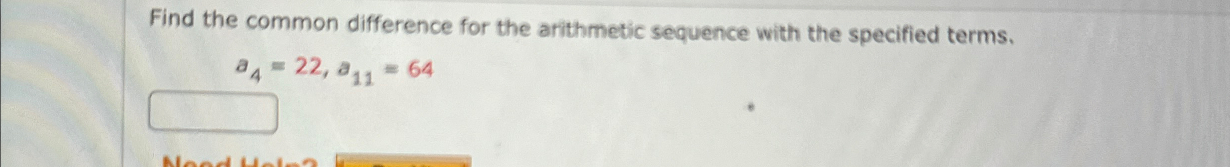 Solved Find the common difference for the arithmetic | Chegg.com