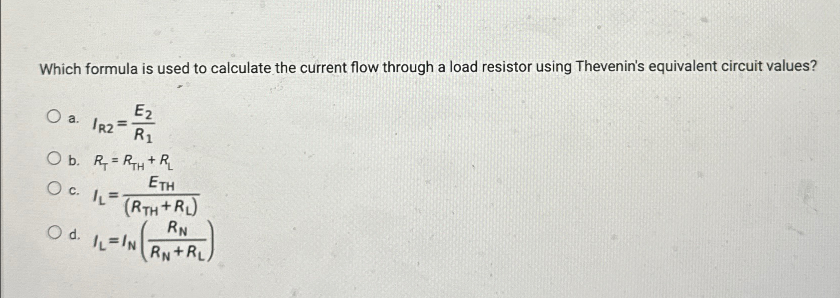 Solved Which formula is used to calculate the current flow | Chegg.com