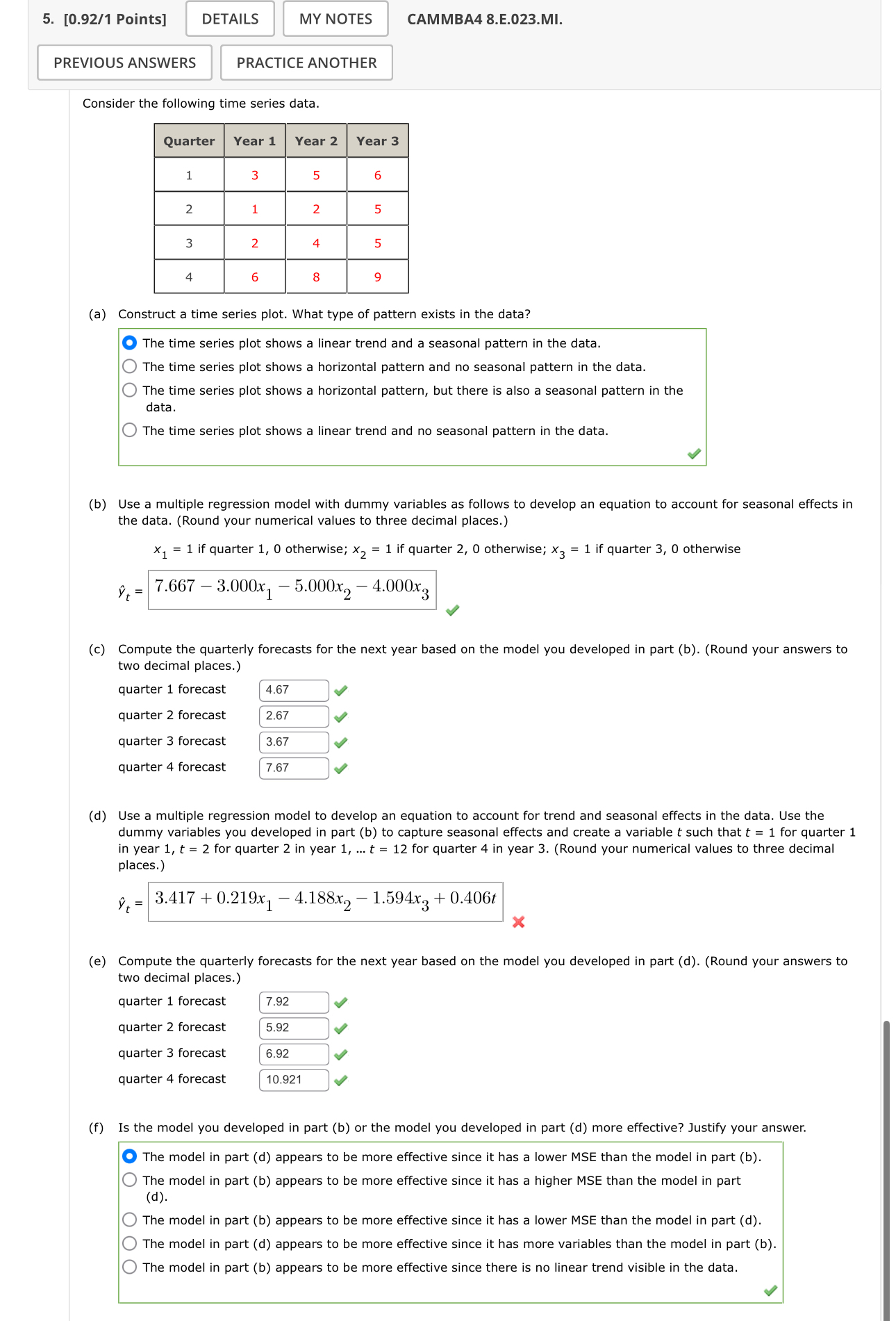 Solved Use multiple regression model to develop an equation | Chegg.com
