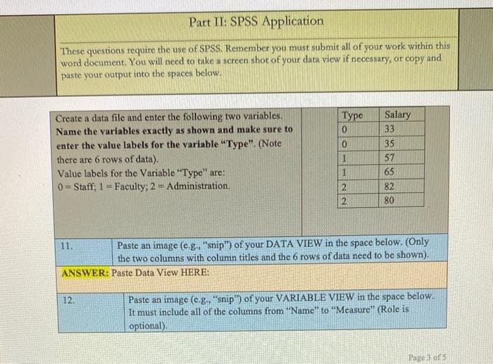 Part II: SPSS Application These questions require the | Chegg.com