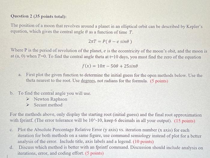Solved The position of a moon that revolves around a planet | Chegg.com