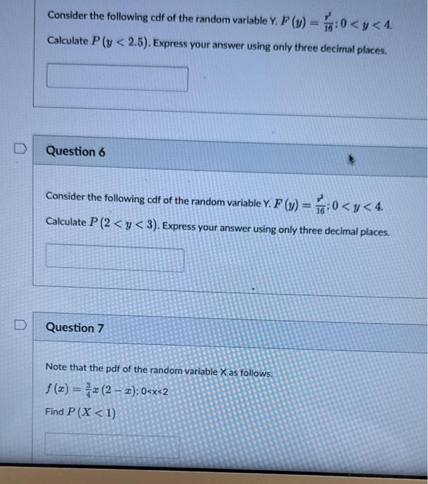 Solved Consider the following cdf of the random variable | Chegg.com