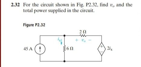 Solved 2.20 The voltage v, in the circuit shown in Fig. | Chegg.com