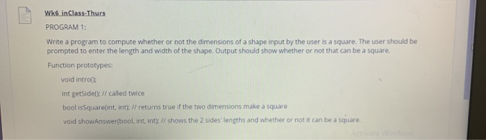 Solved Wk6 in Class-Thurs PROGRAM 1: Write a program to | Chegg.com