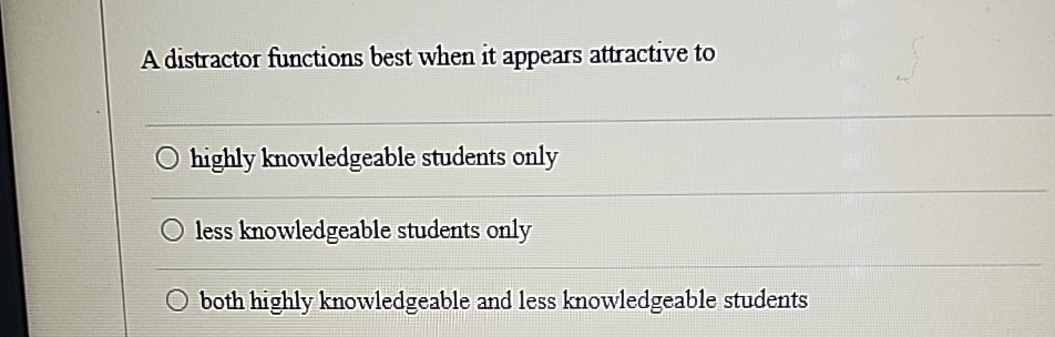 Solved A distractor functions best when it appears | Chegg.com