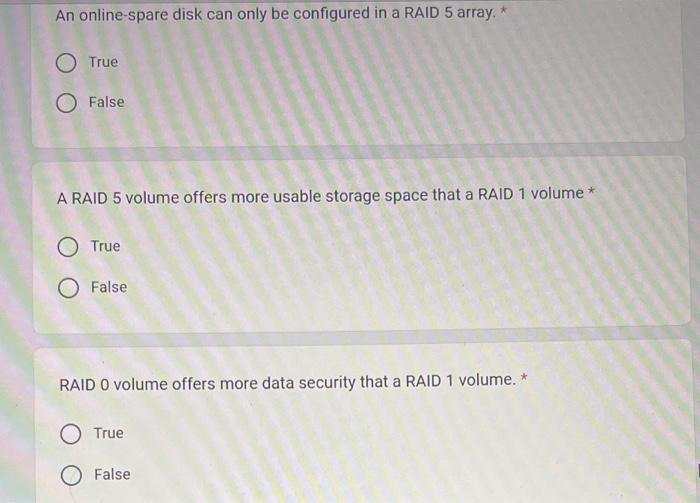 Solved An online-spare disk can only be configured in a RAID | Chegg.com