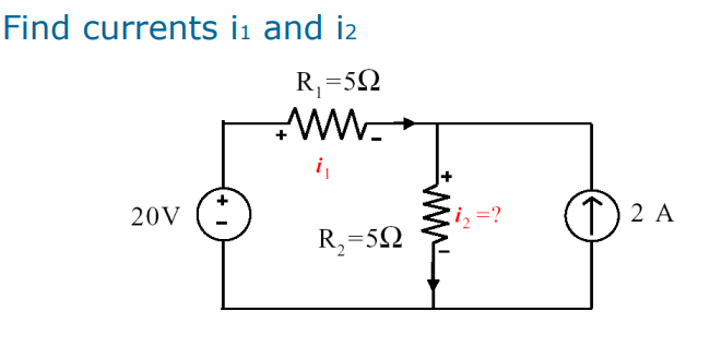 Solved Find currents i1 ﻿and i2 ﻿please explain | Chegg.com