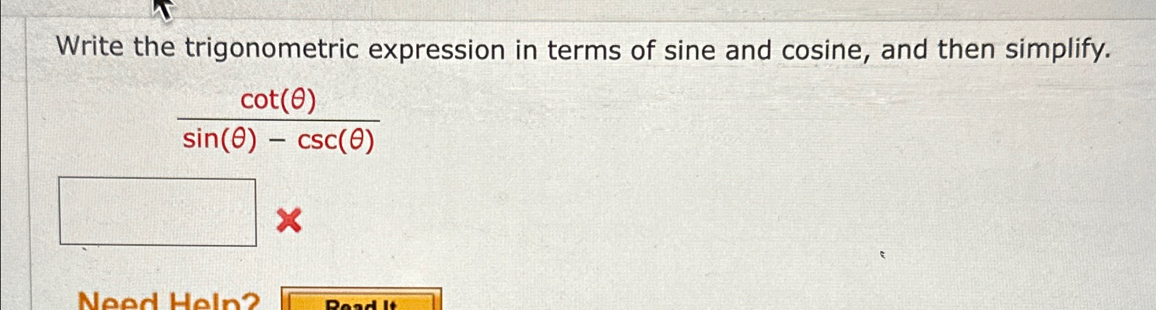Solved Write the trigonometric expression in terms of sine | Chegg.com