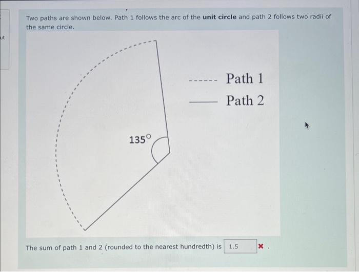 Solved Two paths are shown below. Path 1 follows the arc of | Chegg.com