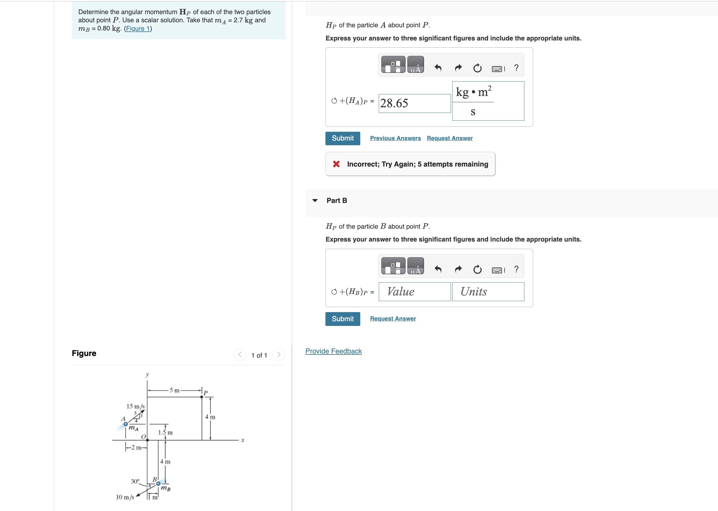 Solved Determine the angular momentum HP of each of the two | Chegg.com