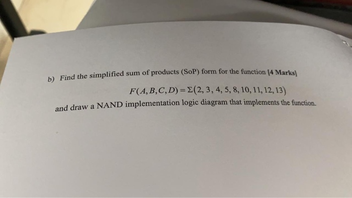 Solved Find the simplified sum of products (SOP) form for | Chegg.com
