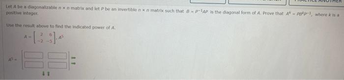 Solved Let A be a diagonalizable nxn matrix and let P be an | Chegg.com