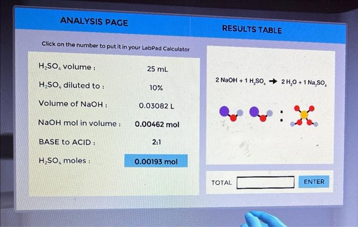 Solved calculate the number of moles of H2SO4 in one liter, | Chegg.com