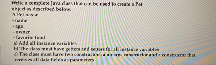 Solved Write a complete Java class that can be used to | Chegg.com