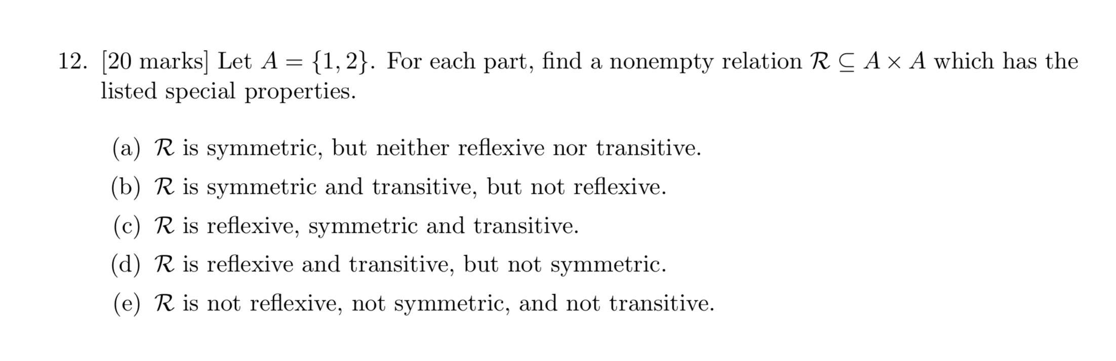 Solved [20 ﻿marks] [From Grimaldi, p. 343][20 ﻿marks [20 | Chegg.com