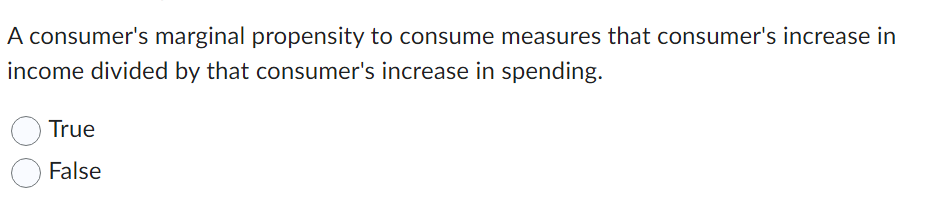 Solved A consumer's marginal propensity to consume measures | Chegg.com
