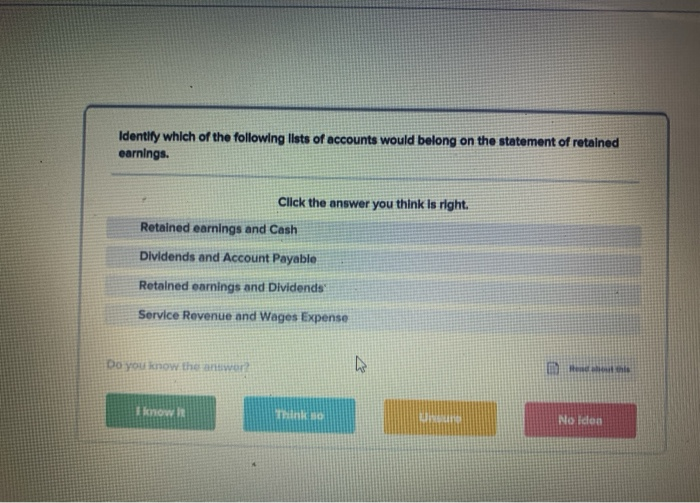 Solved identify which of the following lists of accounts | Chegg.com Solved identify which of the following lists of accounts | Chegg.com