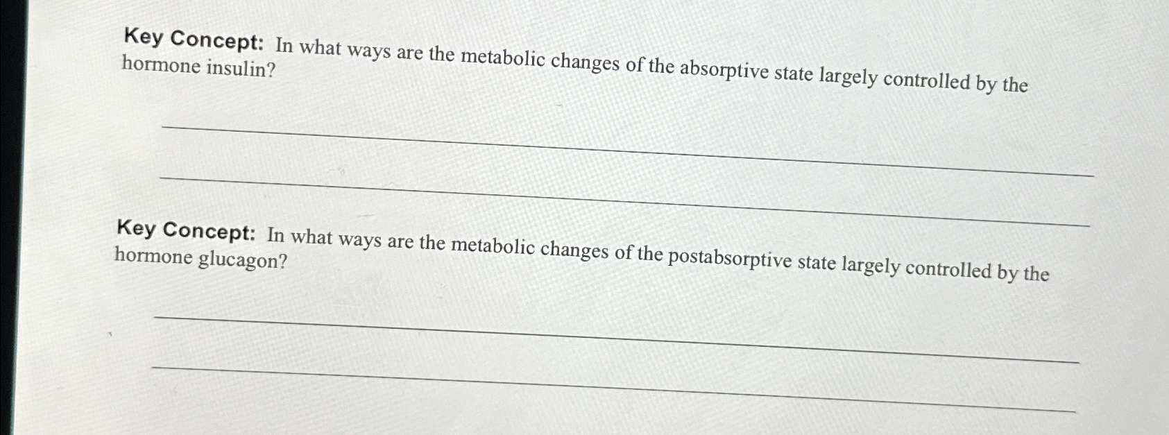 Solved Key Concept: In what ways are the metabolic changes | Chegg.com