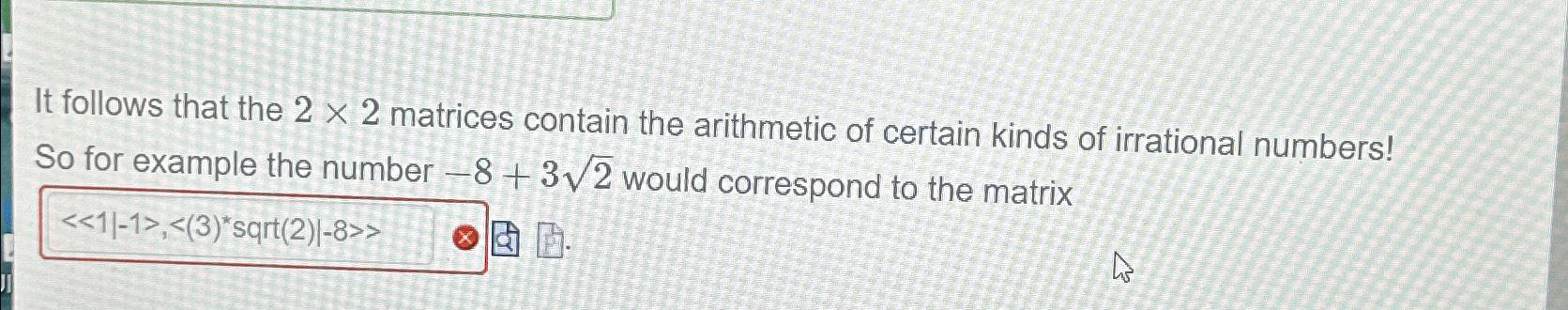 Solved It follows that the 2×2 ﻿matrices contain the | Chegg.com