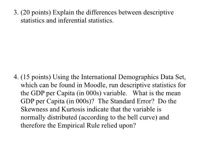 Solved 3. (20 points) Explain the differences between | Chegg.com