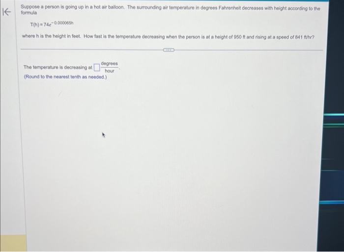 Solved how fast is the temperature decreasing when the | Chegg.com