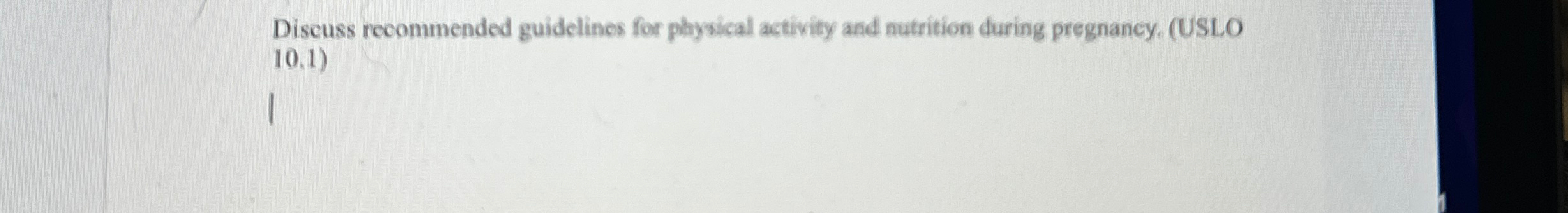 Solved Discuss recommended guidelines for physical activity | Chegg.com