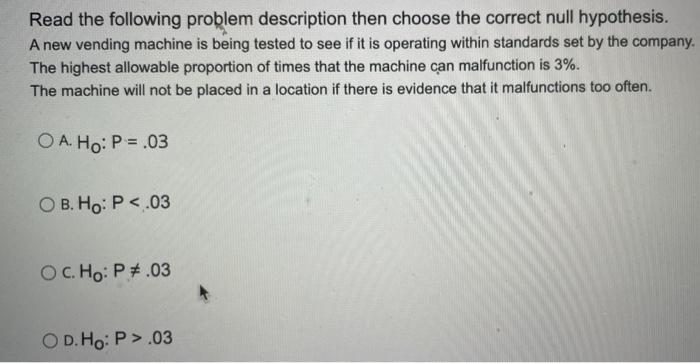Solved Read the following problem description then choose | Chegg.com