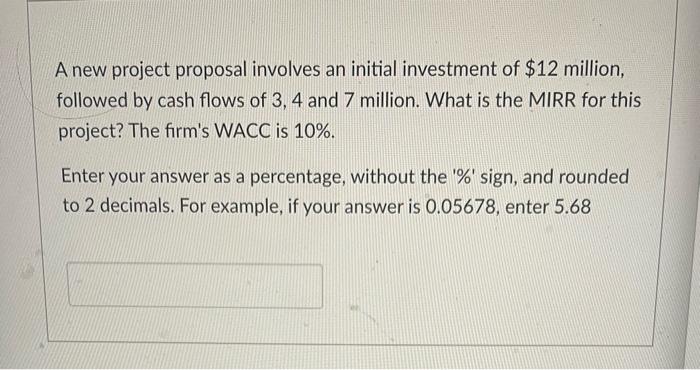 Solved You are evaluating a project with the following | Chegg.com