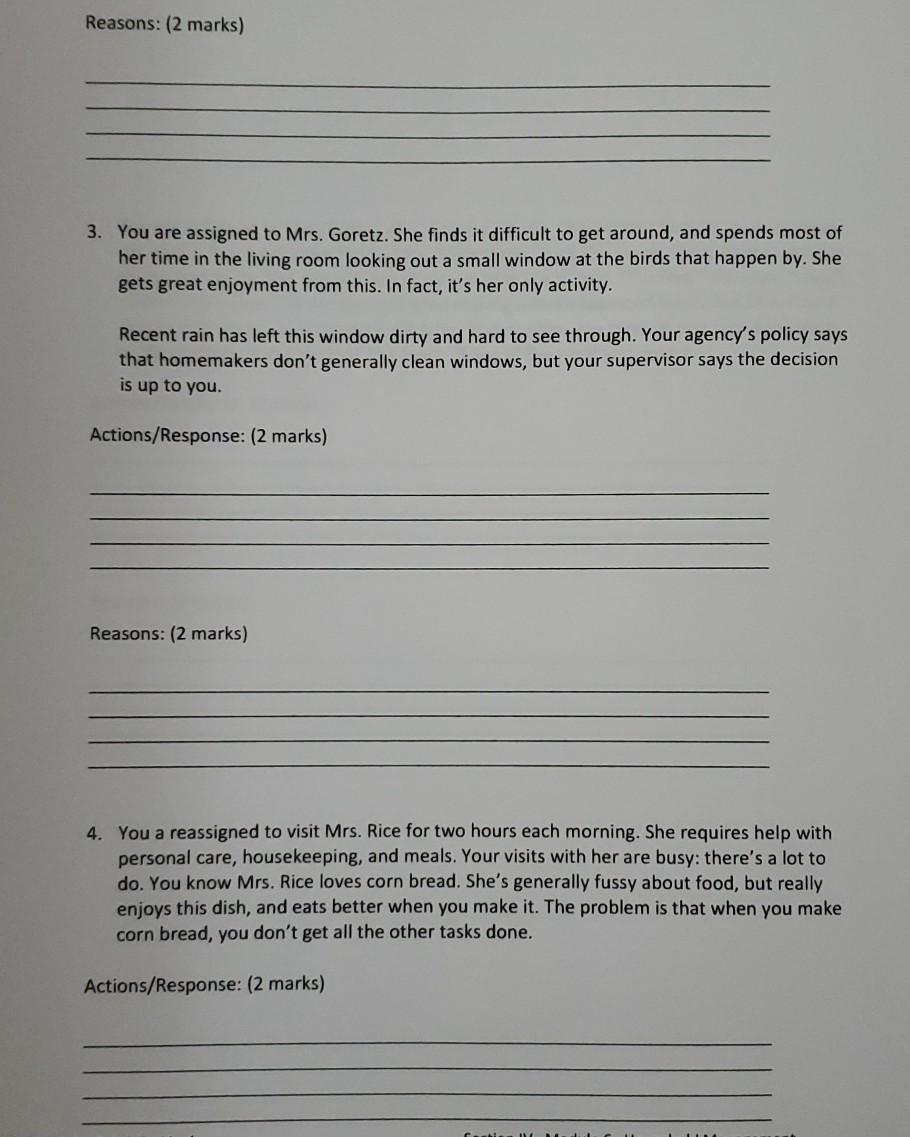 Solved Module 6 Household Management Nutrition And