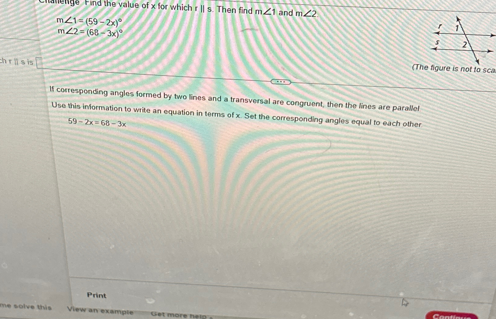 Solved Find the value of x ﻿for which r||s. ﻿Then find m?1 | Chegg.com