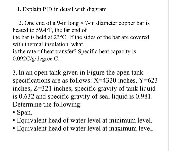 Solved 1. Explain PID in detail with diagram 2. One end of a | Chegg.com