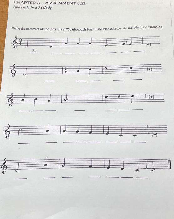 Write the specific name of each interval (M3, P4, | Chegg.com