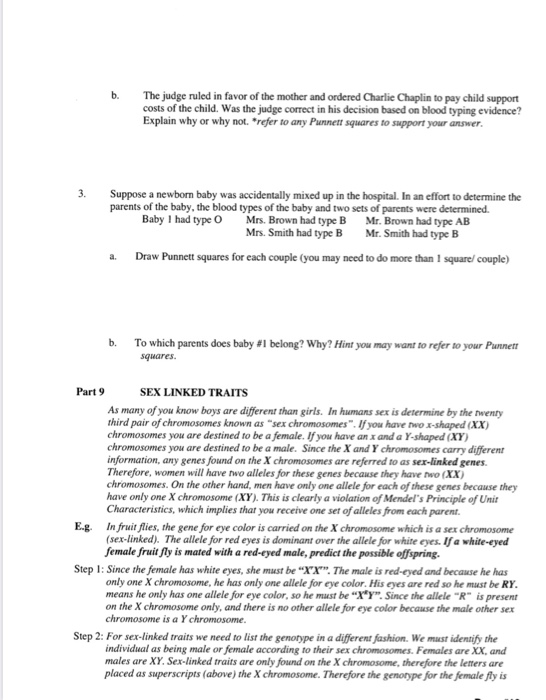 Solved Genetics Worksheet Part 1 Introduction: 1. Describe | Chegg.com